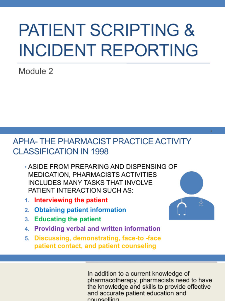 M2 Patient Script Incident Report | PDF | Pharmacist | Dose (Biochemistry)