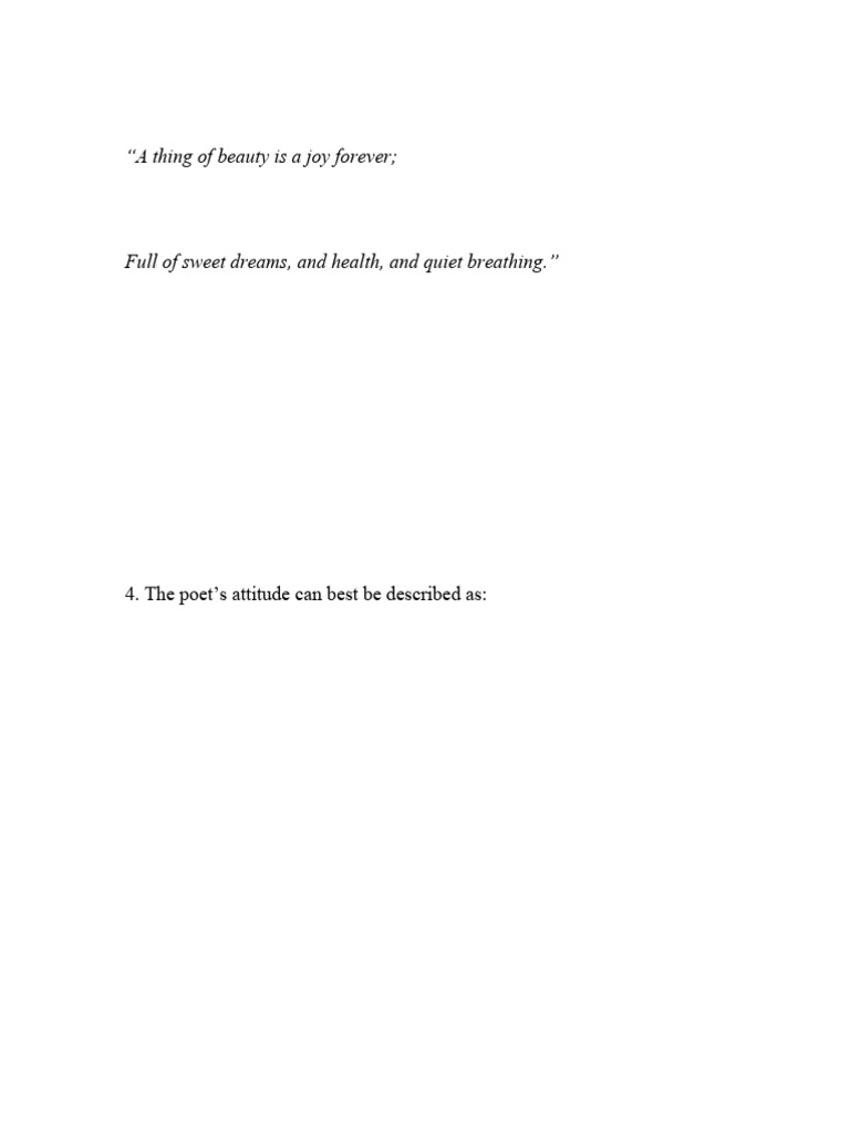 A Thing of Beauty - Extract Practice | PDF