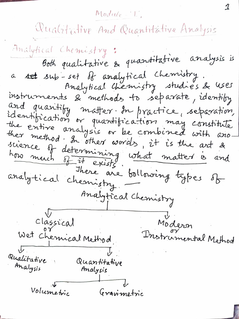 Analytical Chemistry: Qualitative vs Quantitative | PDF | Analytical ...