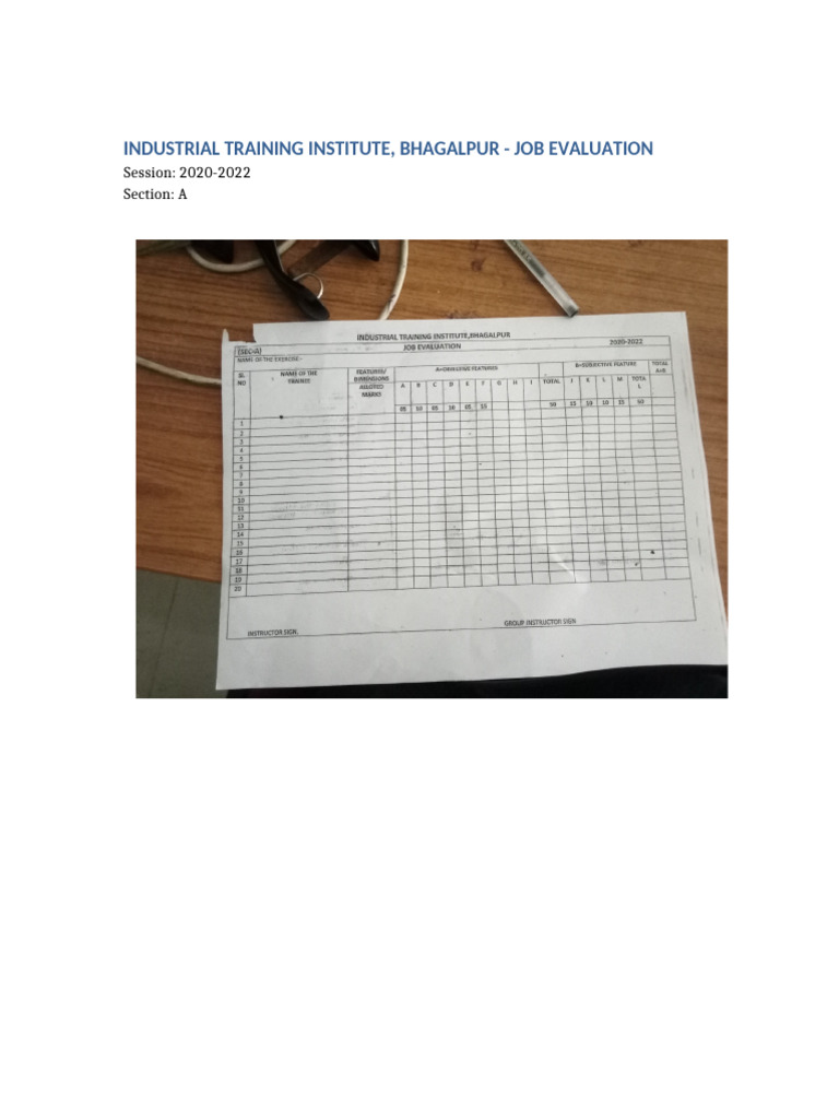 Job Evaluation Form | PDF