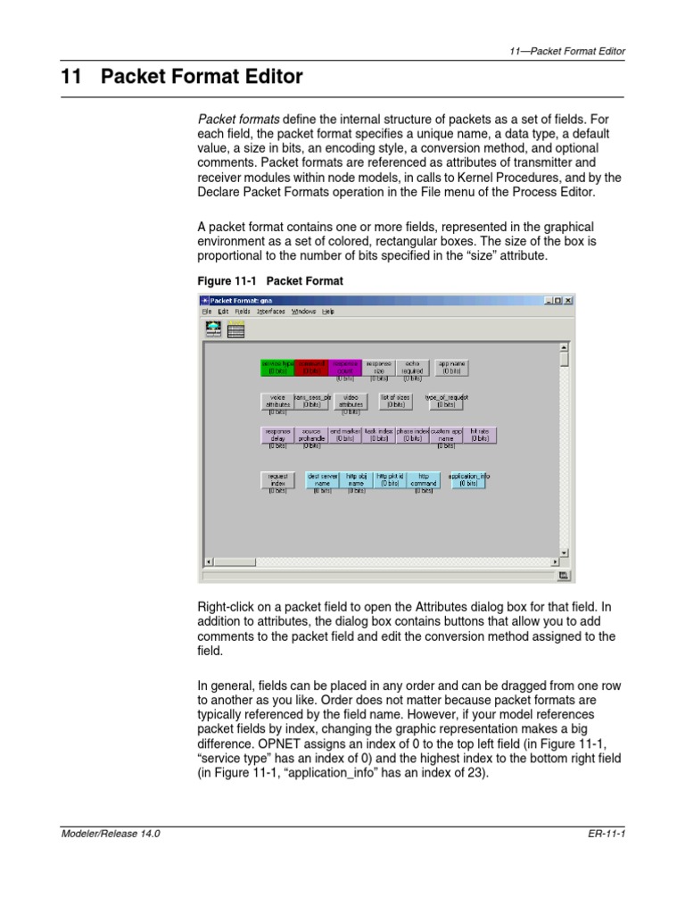 11 Packet Format Editor: Packet Formats Define The Internal Structure ...