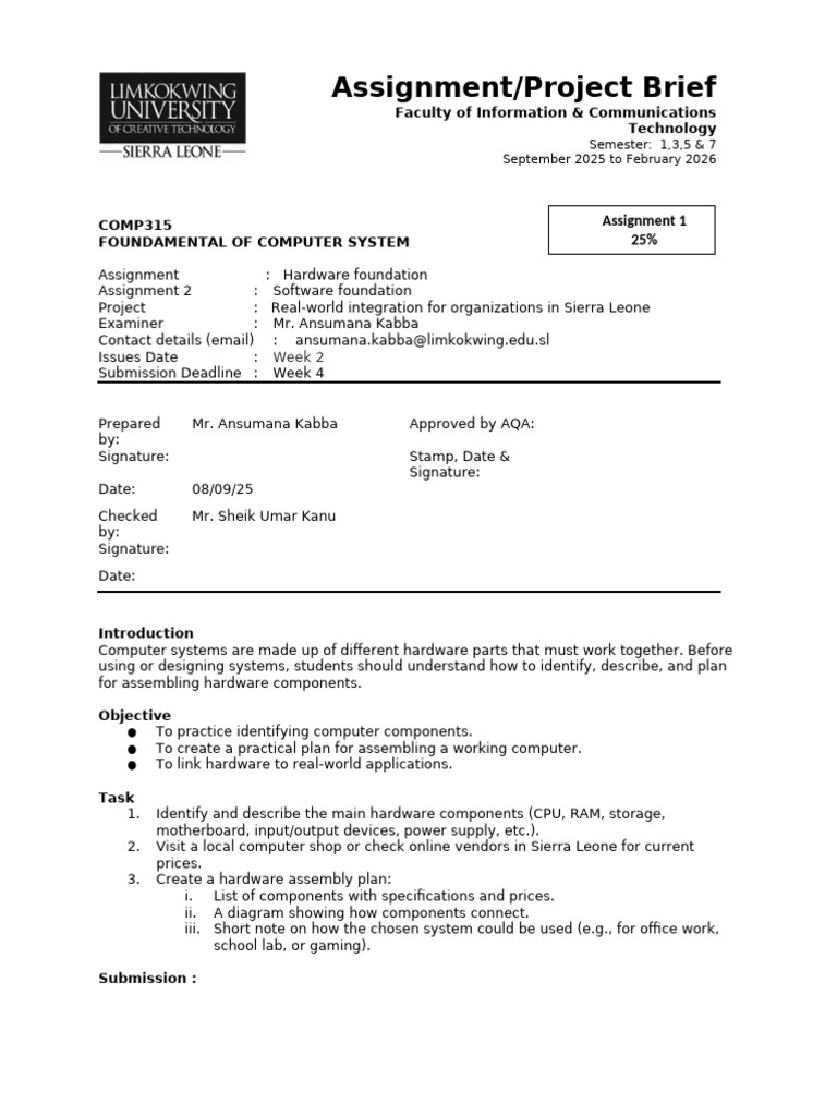 Foundamental of Computer System Assignment 1,2 and Final Project | PDF ...