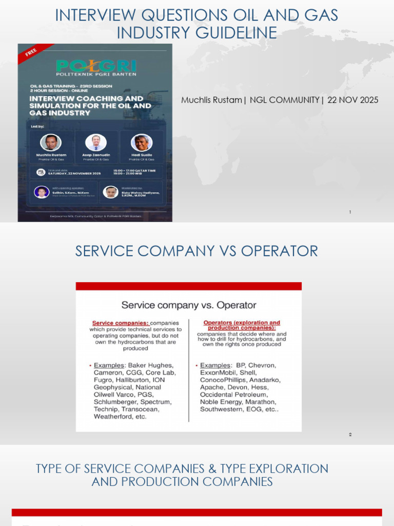 Interview Questions Oil and Gas Industry Guideline - Nov 25 | PDF ...