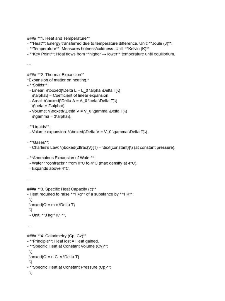 Physics. (Thermal Properties of Matter) | PDF | Thermal Expansion | Heat