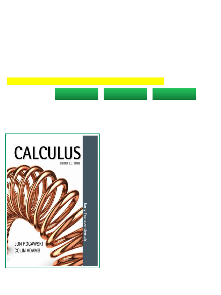 (Ebook) Calculus. Early Transcendentals by Adams, Colin Rogawski, Jon ...