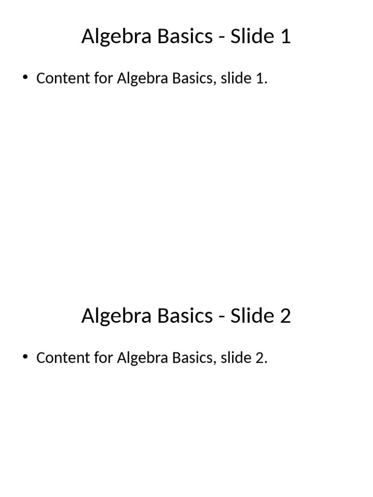 Algebra Basics Overview Slides | PDF