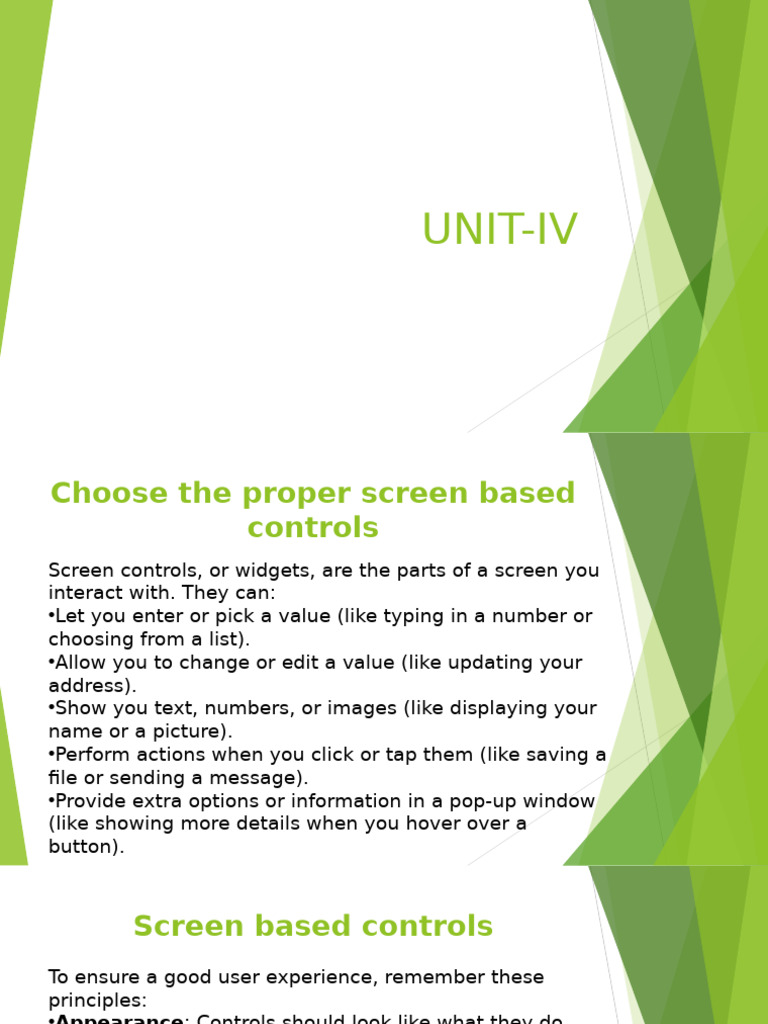 UID Unit IV-screen Based Controls | PDF | Color | Icon (Computing)