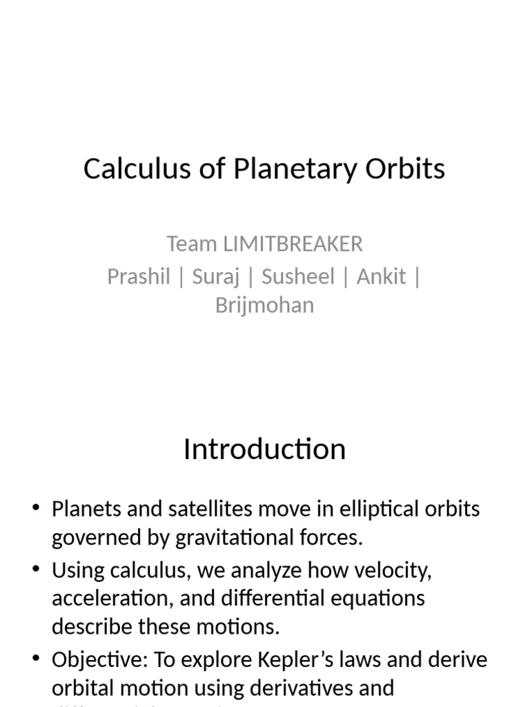 Calculus in Planetary Orbits Analysis | PDF | Orbit | Velocity