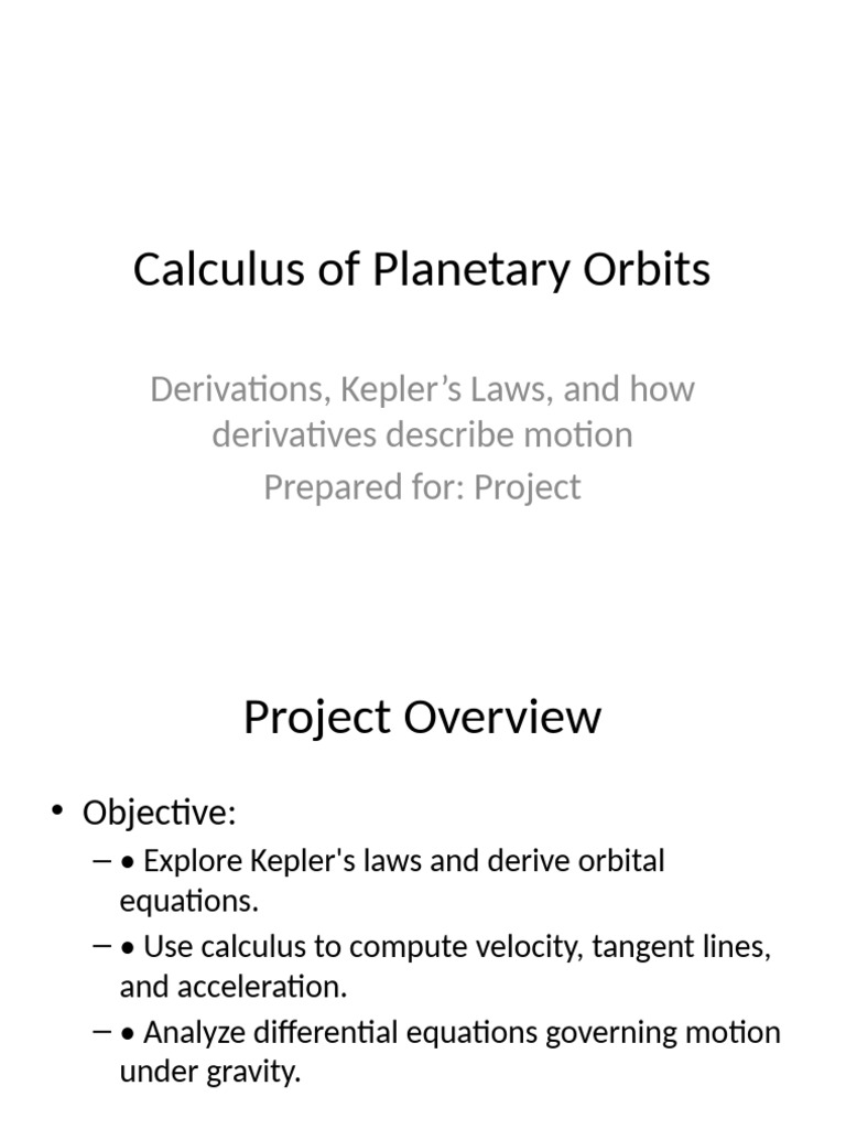 Calculus in Planetary Orbits Analysis | PDF | Orbit | Classical Mechanics