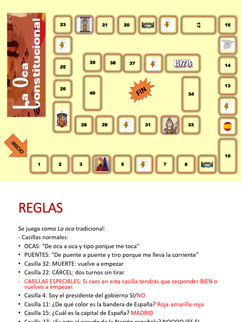 Reglas del Juego de La Oca Tradicional | PDF