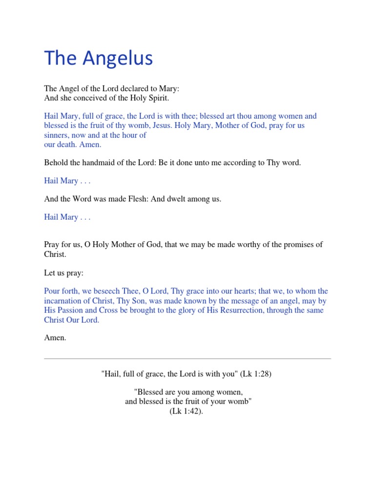 The Angelus PDF | PDF | Mary, Mother Of Jesus | God