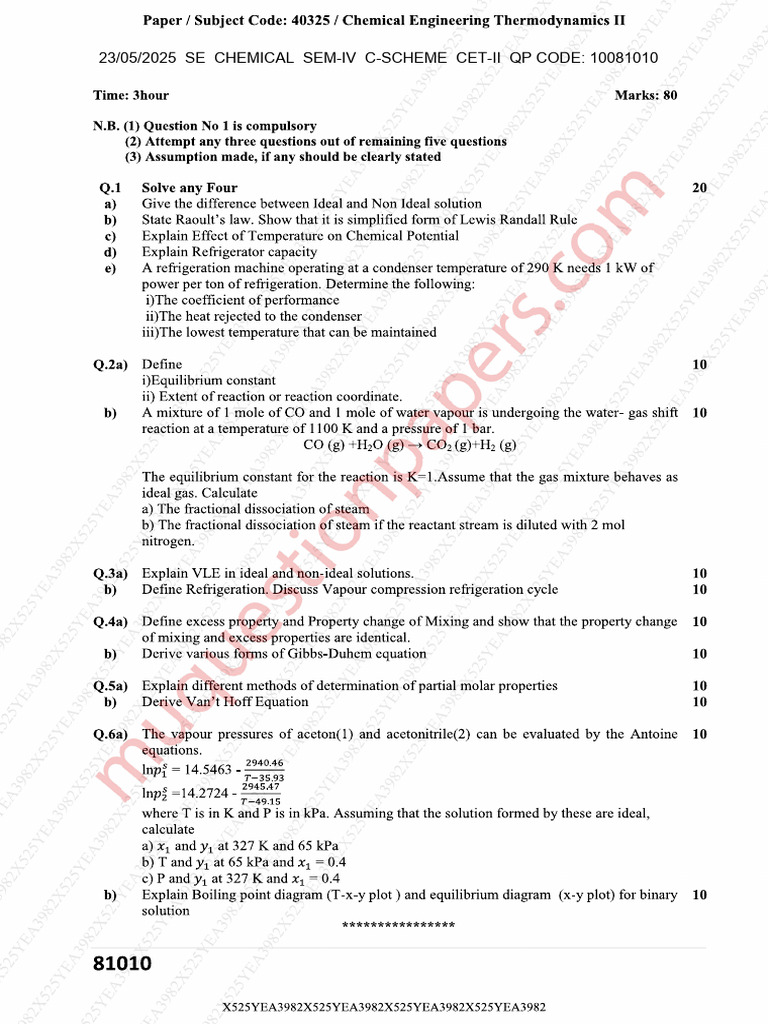 Chemical Exam Paper SEM-IV C-Scheme | PDF