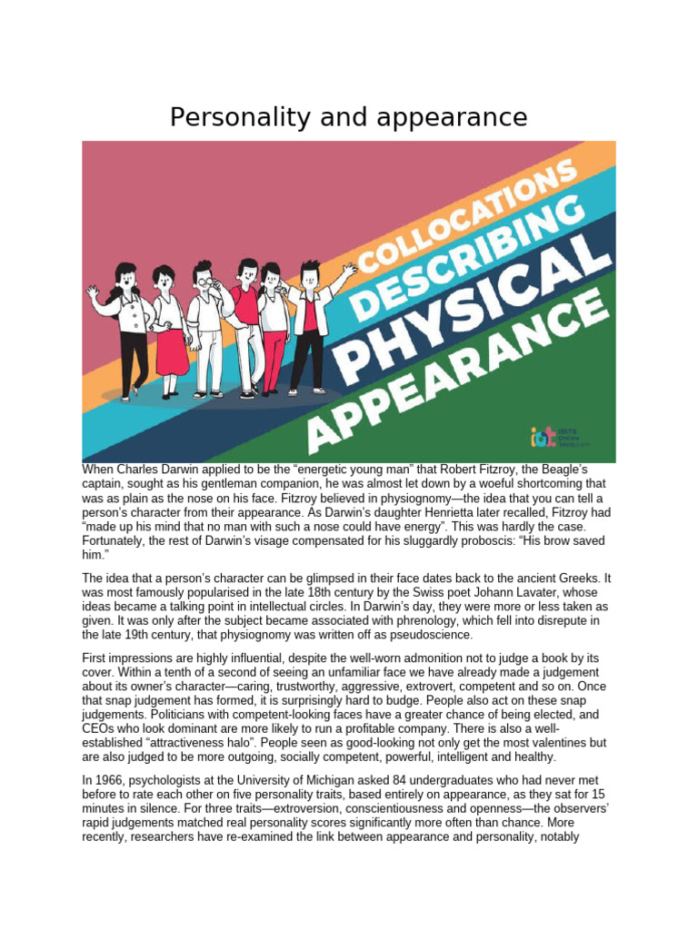 Personality and Appearance 111 | PDF | Physiognomy | Charles Darwin