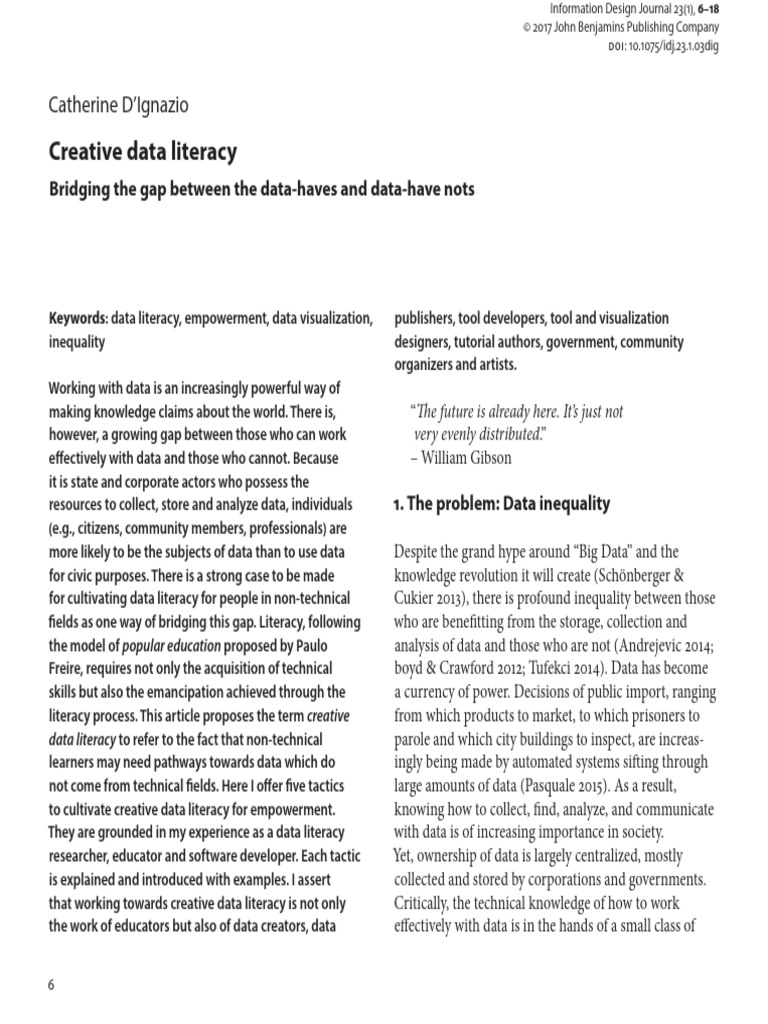 Creative Data Literacy Bridging The Gap Between The Data 5aflxvtlp2 ...
