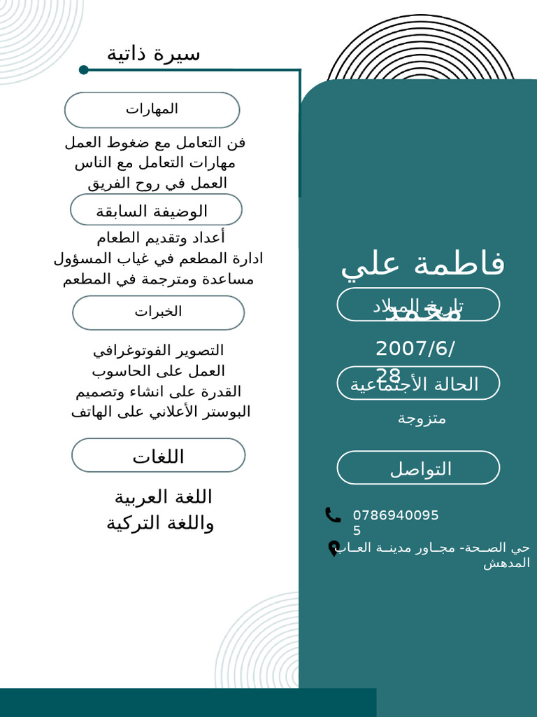 CV Fatema Ali | PDF
