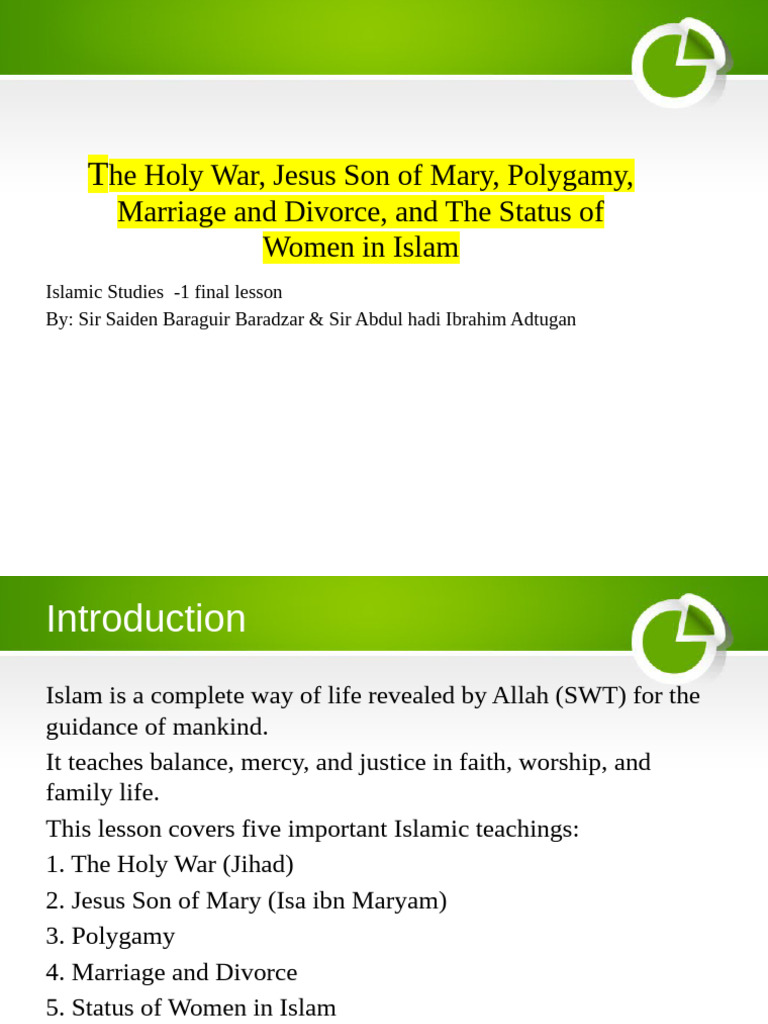 Key Teachings of Islam: Jihad, Jesus, and Women | PDF | Jihad | Jesus ...