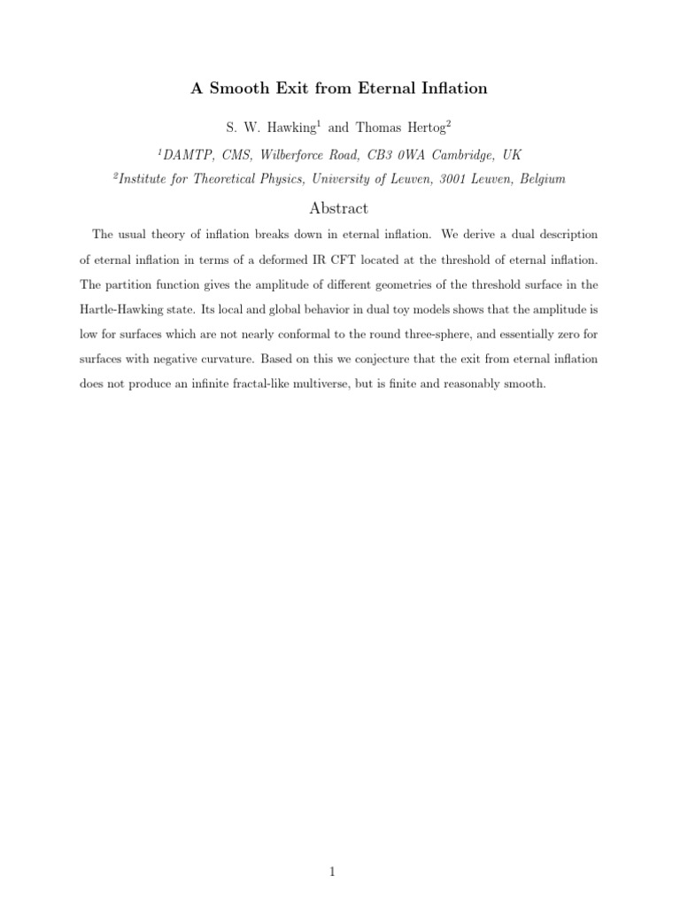 Understanding Eternal Inflation Dynamics | PDF | String Theory | Universe