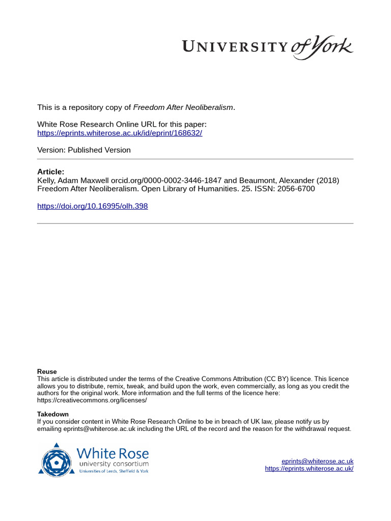 Freedom After Neoliberalism Beaumont Kelly | PDF | Neoliberalism ...