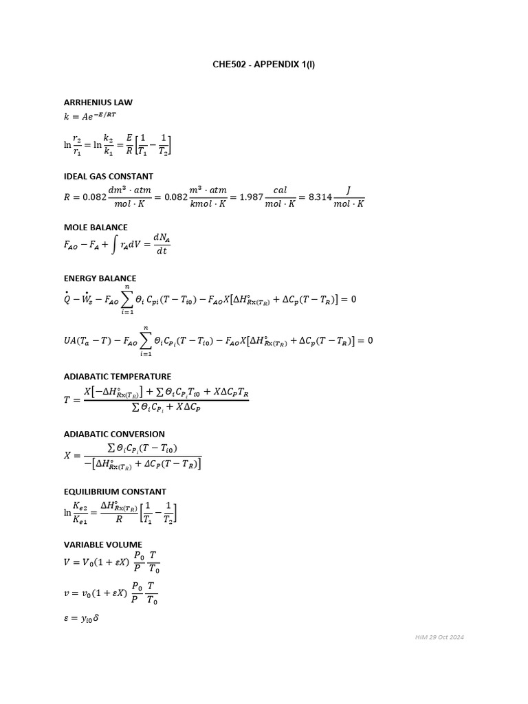 15 CHE502 Appendix Student Copy (20244) | PDF | Physics | Physical ...