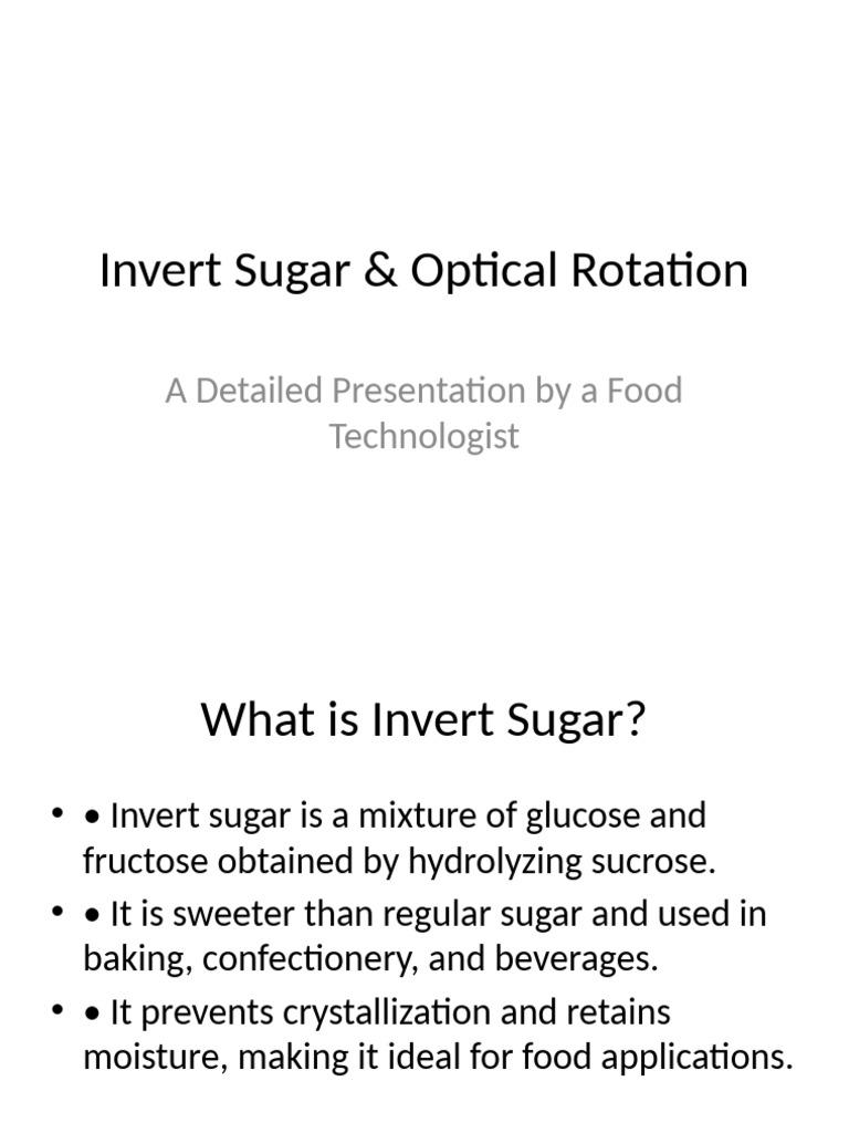 Invert Sugar Optical Rotation | PDF
