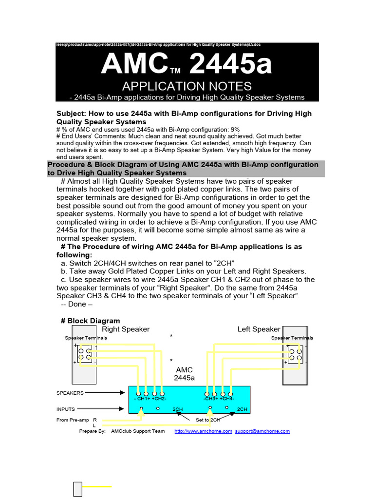 AMC 2445a: Application Notes | PDF | Loudspeaker | Manufactured Goods