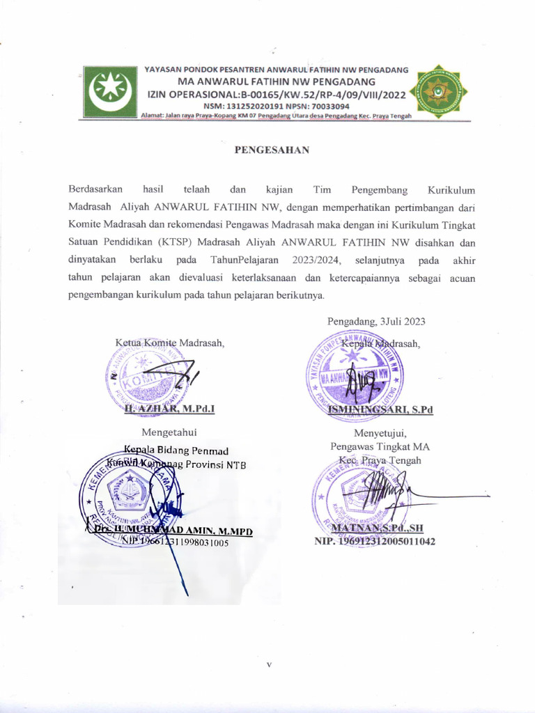 Lembar Pengesahan Dokumen Ok | PDF