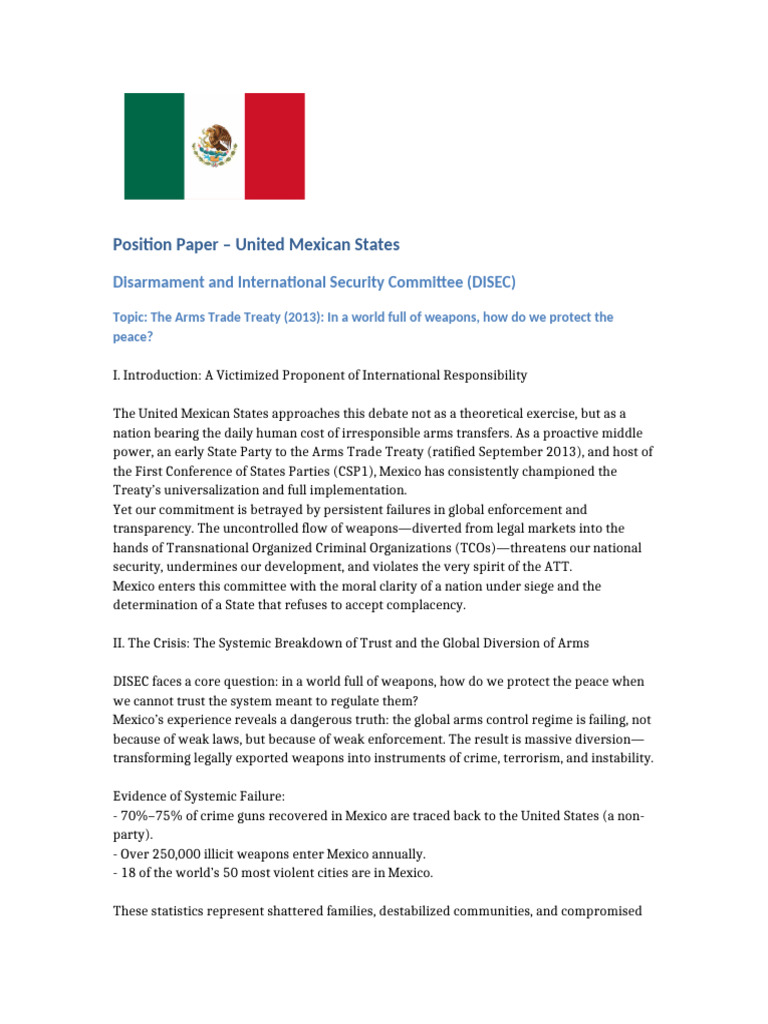 Mexico's Call for Stronger Arms Trade Treaty | PDF | Arms Control ...