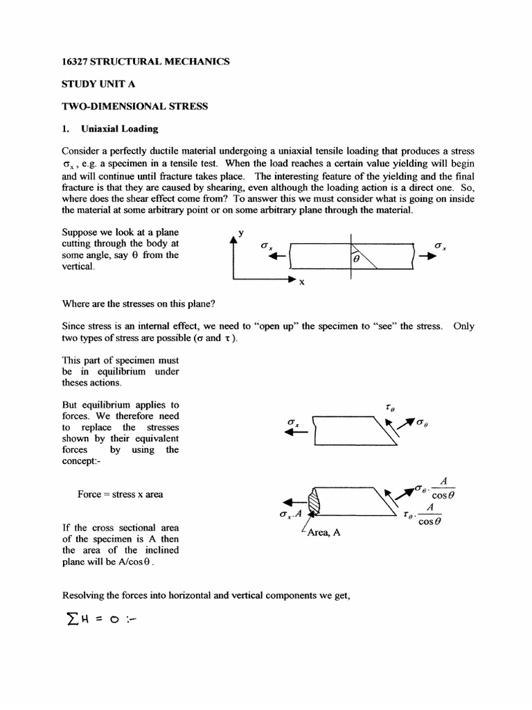 Structural Mechanics Study Unit A | PDF