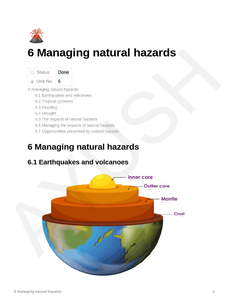 6 Managing Natural Hazards | PDF | Tropical Cyclones | Plate Tectonics