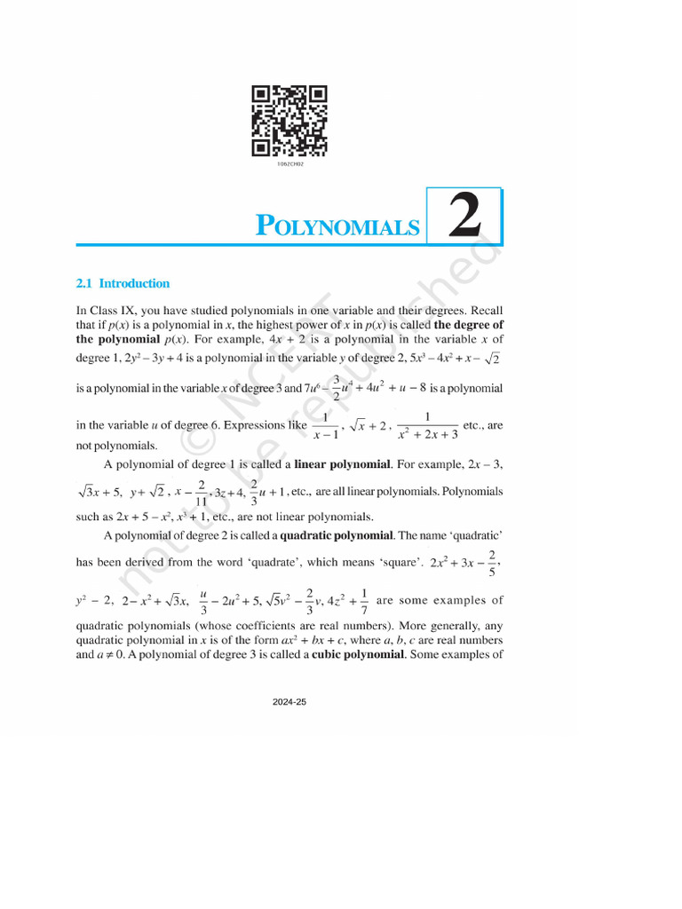 Class 10 CH 2 Maths | PDF