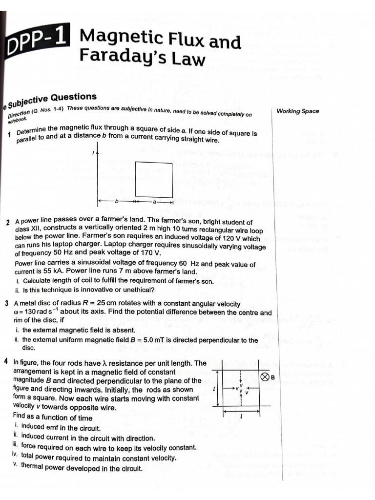 EMI DPPs (Extra Jee Mains and Advanced Problems) For Practice | PDF