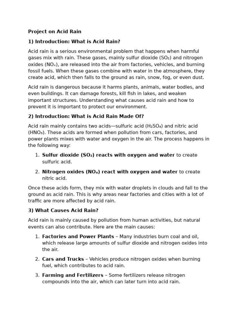 Understanding Acid Rain and Its Impact | PDF | Oxide | Nitric Acid