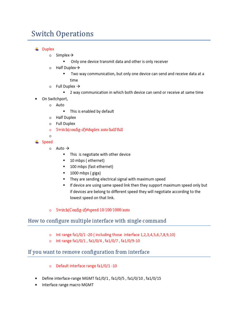 Understanding Switch Operations and Configurations | PDF | Network ...
