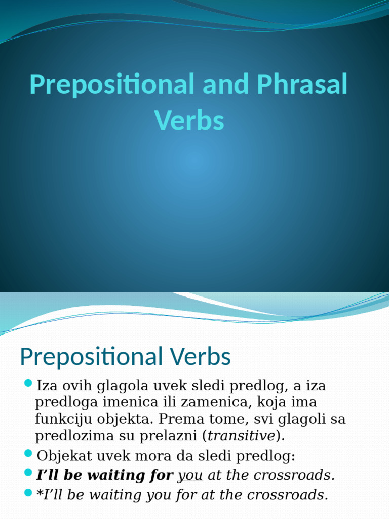 Understanding Prepositional and Phrasal Verbs | PDF | Grammatical ...