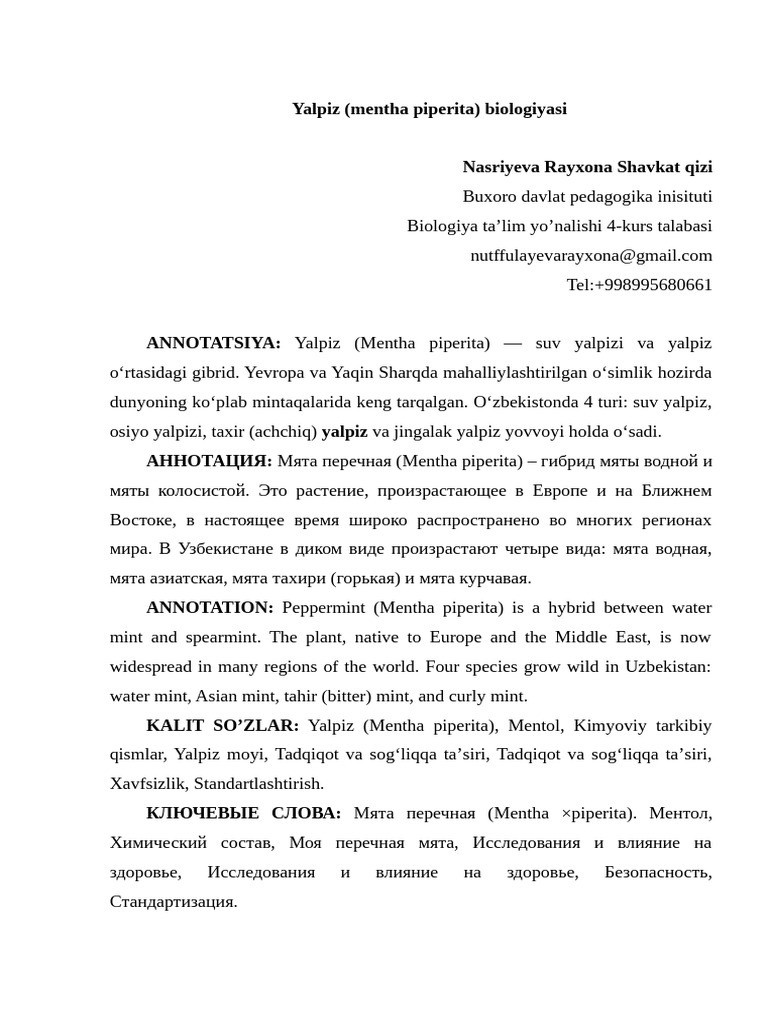Yalpiz Tezzis | PDF