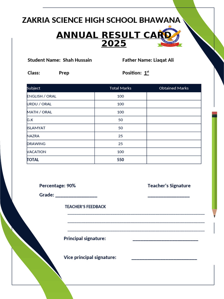 Result Card Prep | PDF
