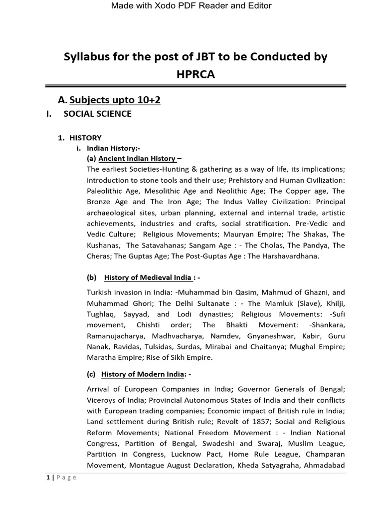 JBT Syllabus HPRCA Just For Study | PDF | Area | Factorization