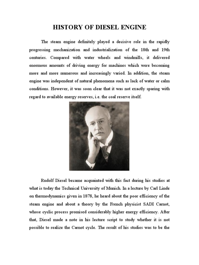 02 History of Diesel Engine | PDF | Diesel Engine | Internal Combustion ...