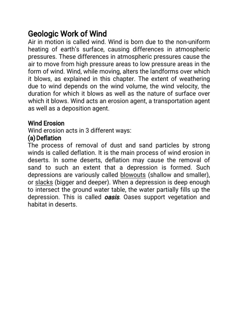 04 Geologic Work of Wind | PDF | Sedimentology | Earth Sciences