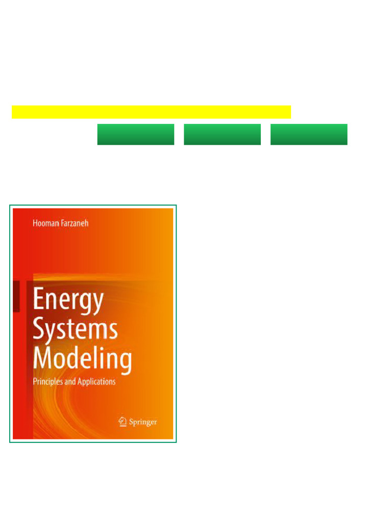 Energy Systems Modeling Principles and Applications Hooman Farzaneh ...