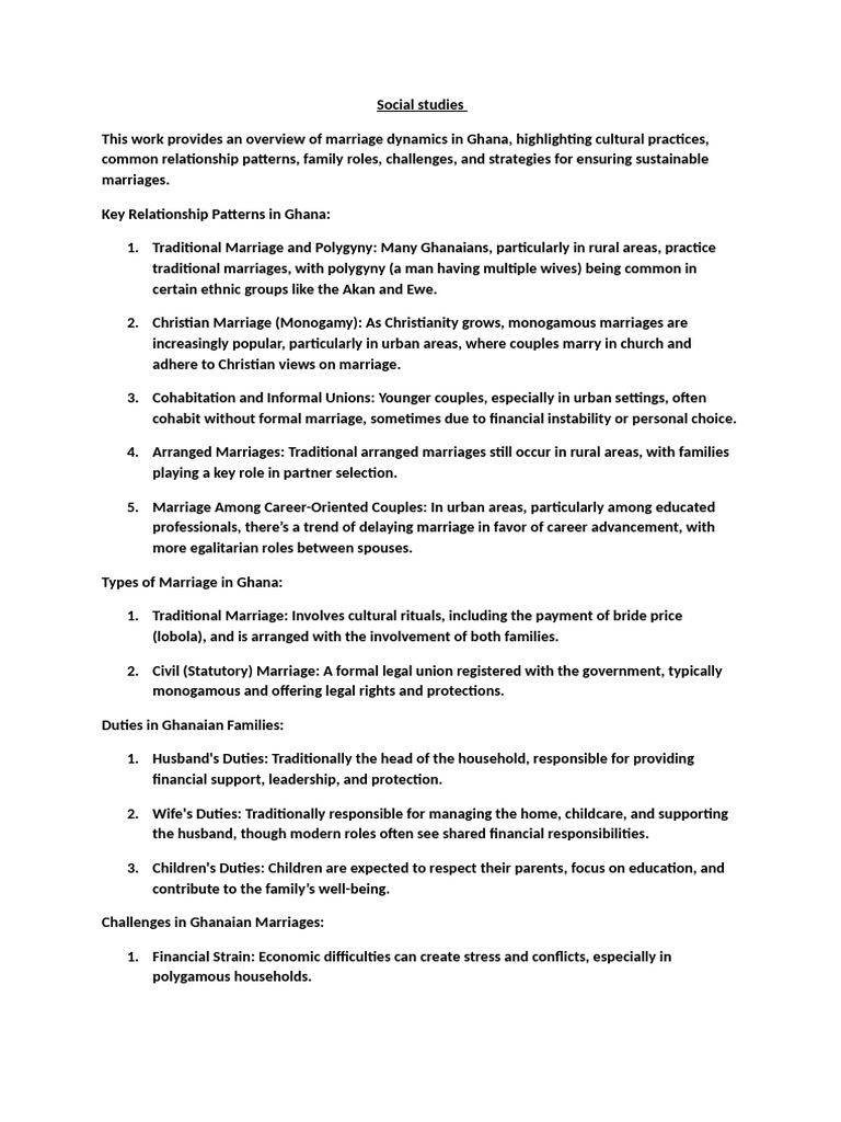 Social Studies | PDF | Marriage | Family