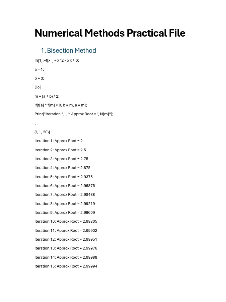 Numerical Methods Practical Guide | PDF | Mathematics | Mathematical ...