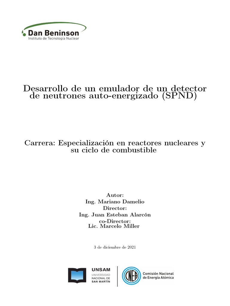 Trabajo Final de La Especialización en Reactores - Mariano Damelio | PDF | Arreglos de ...