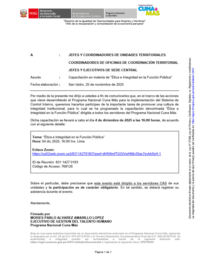 Memorando Multiple 000541 2025 Ugth | PDF