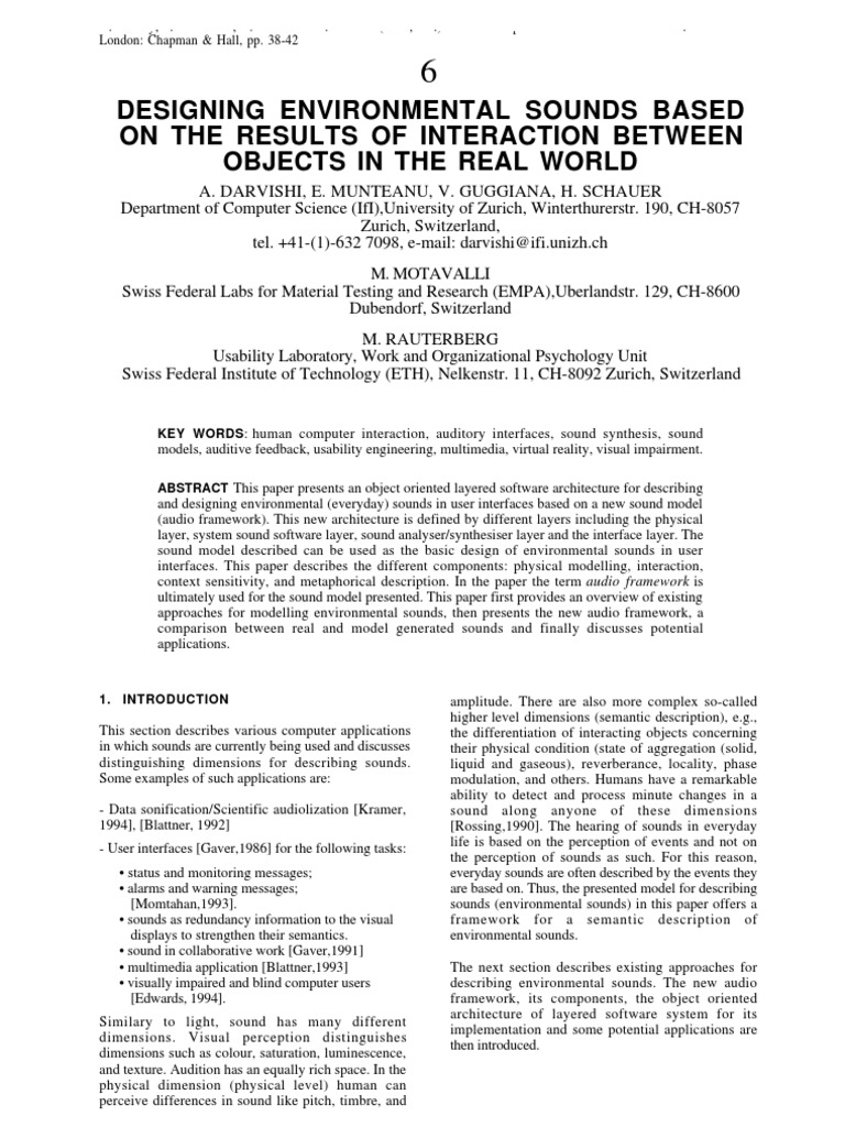 Designing Environmental Sounds | PDF | Sound | Synthesizer