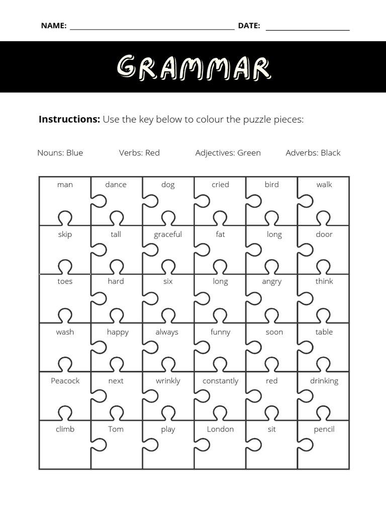 Color-Coding Grammar Puzzle Guide | PDF