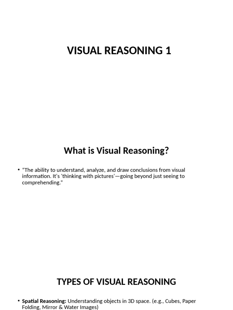 Visual Reasoning 1 | PDF
