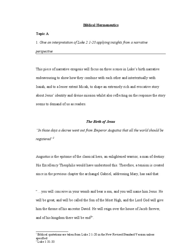 Luke Birth Narrative | PDF | Mary, Mother Of Jesus | Angel