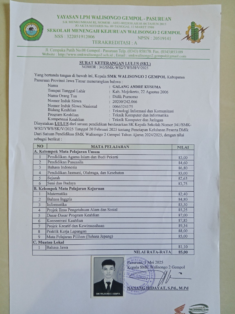 Galang Andre Kusuma SKL Resume Combined Revised | PDF