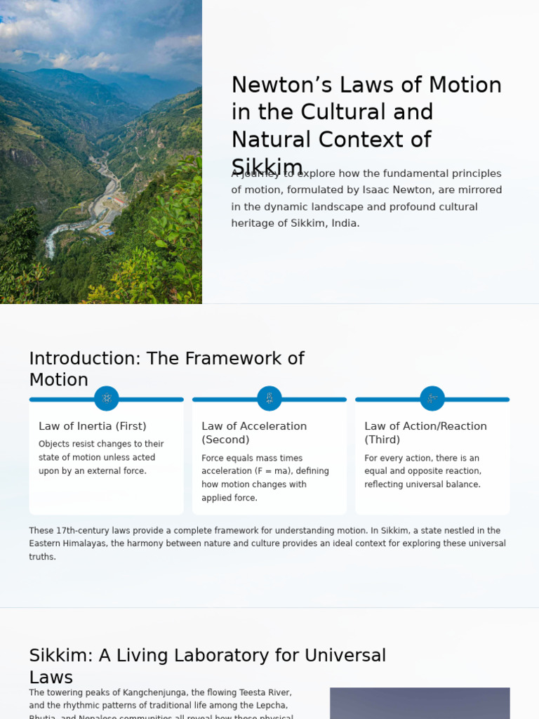 Newtons Laws of Motion in The Cultural and Natural Context of Sikkim ...